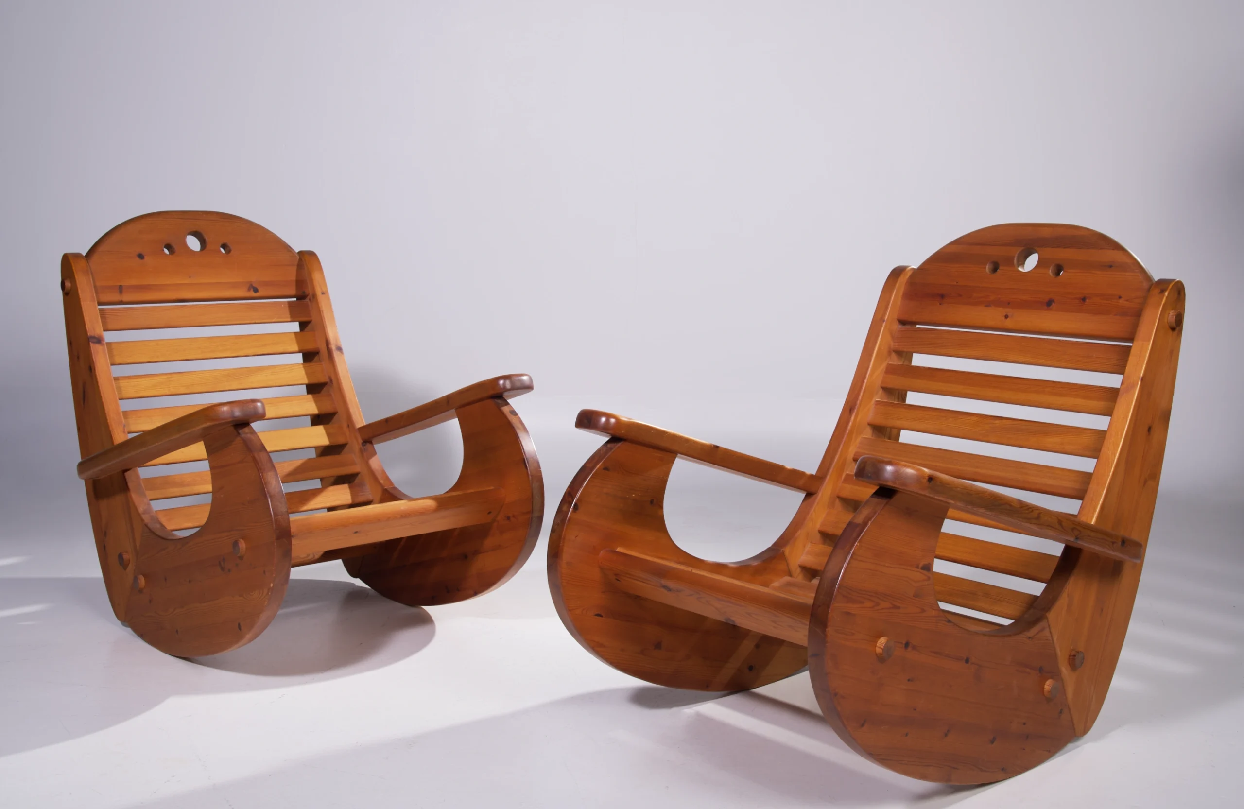 Pine Rocking Chairs by Wasa, 1970s - Studio Menzèl